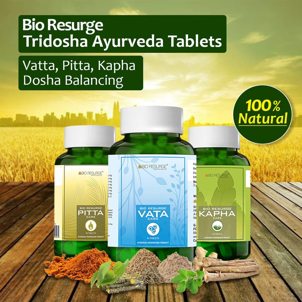 Tridosha Ayurveda Tablets — 1000 mg, 60 Count | Balances Vata, Pitta ...