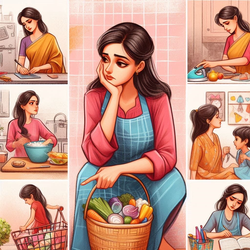 The Sigh of a Housewife. The undervalued contributions | by ADITI ...