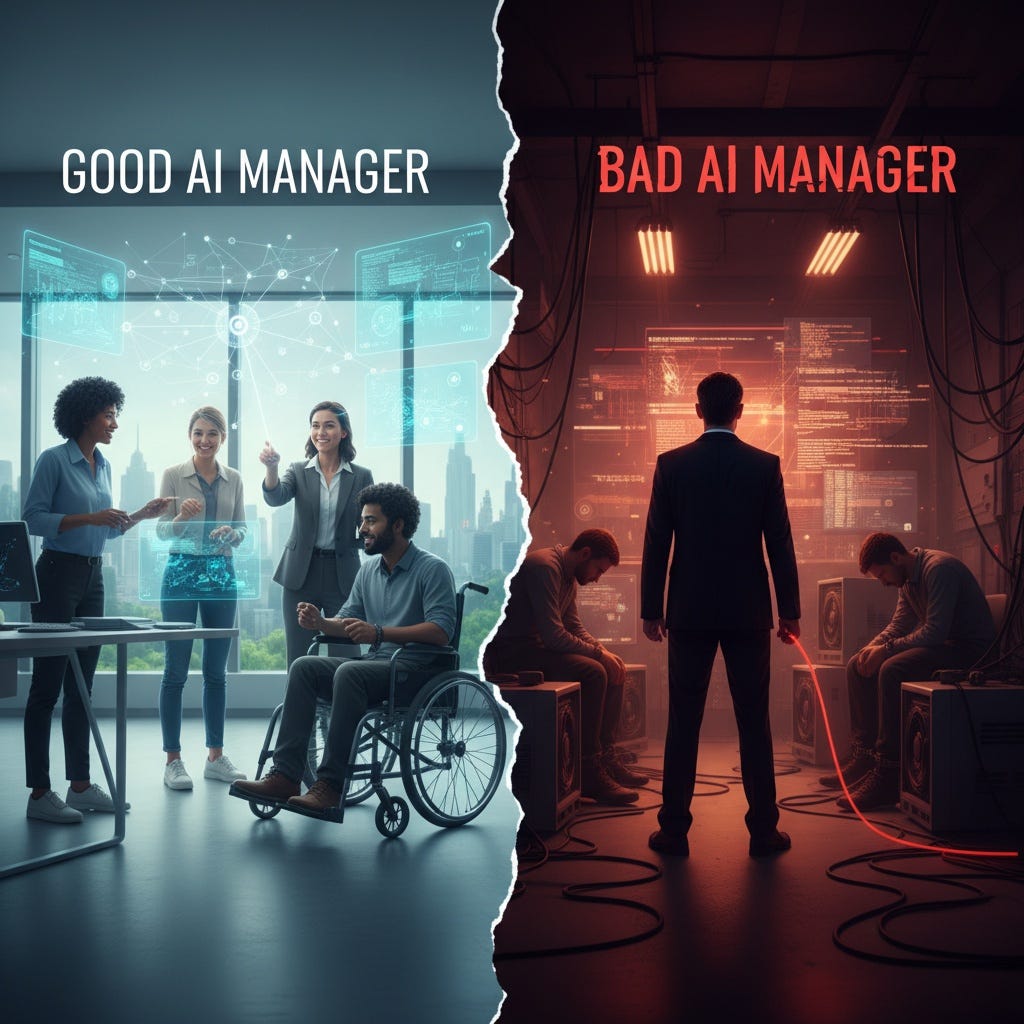 Good AI Leader / Bad AI Leader. Good AI leaders build trust and impact ...