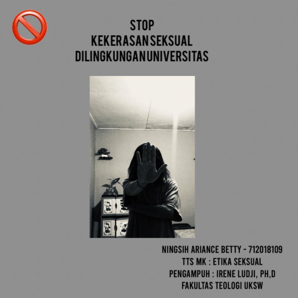 Ningsih Ariance Betty Penjelasan Poster Kekerasan seksual dilingkungan kampus harus dihentikan ...
