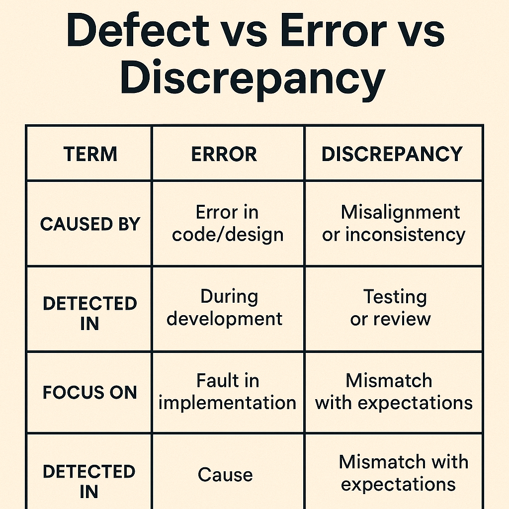 Defect Vs Error Vs Discrepancy Whats The Difference In Software Testing By Sourojit Das
