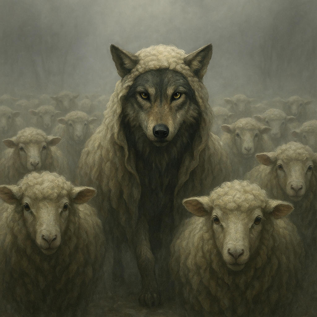 A Wolf Disguised as a Sheep. In the midst of a flock of peaceful… | by ...