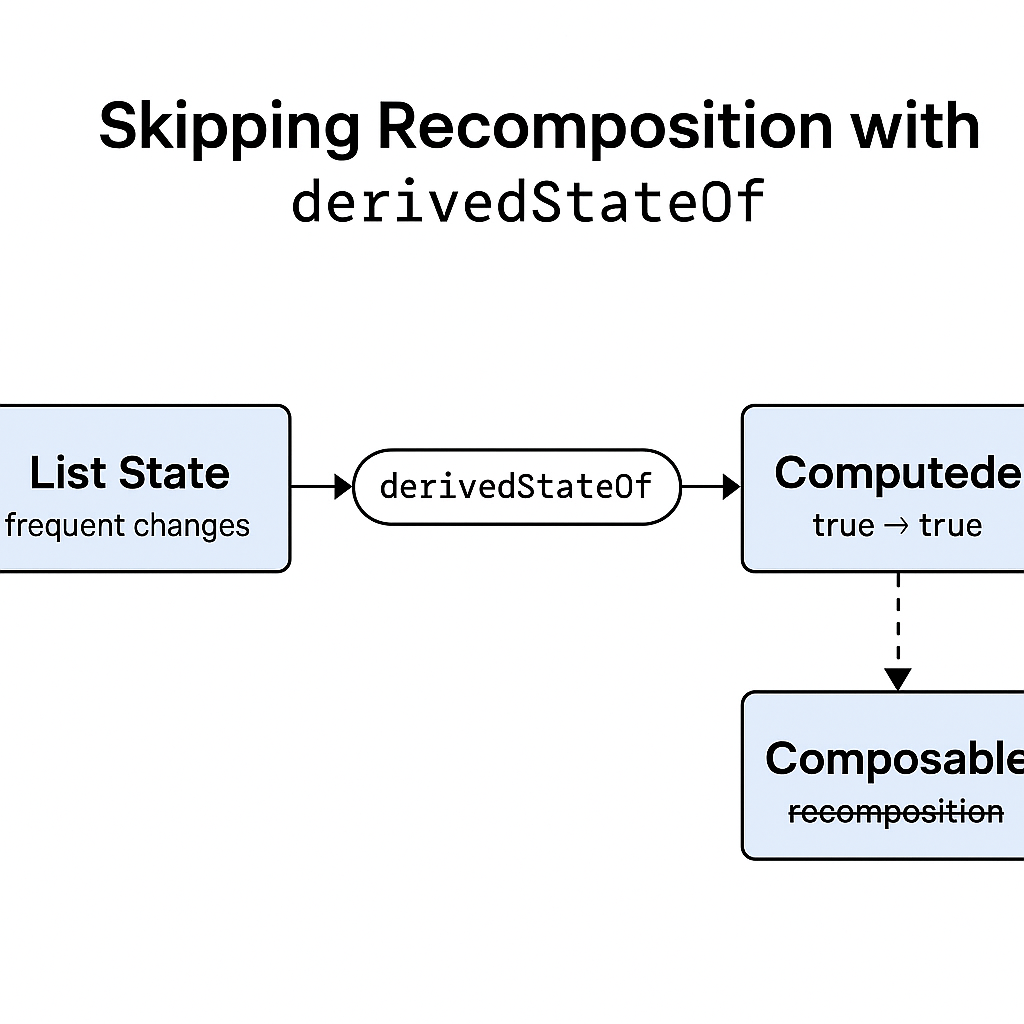 Skipping Recomposition with derivedStateOf — The Secret to Efficient State-Driven UIs | by ...
