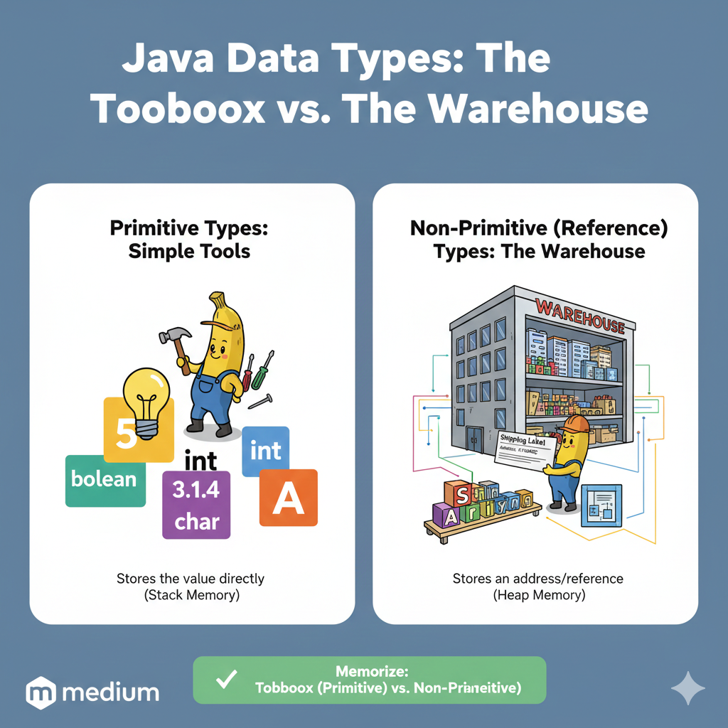 Toolbox vs The Warehouse in java- Primitive and Non-Primitive data ...