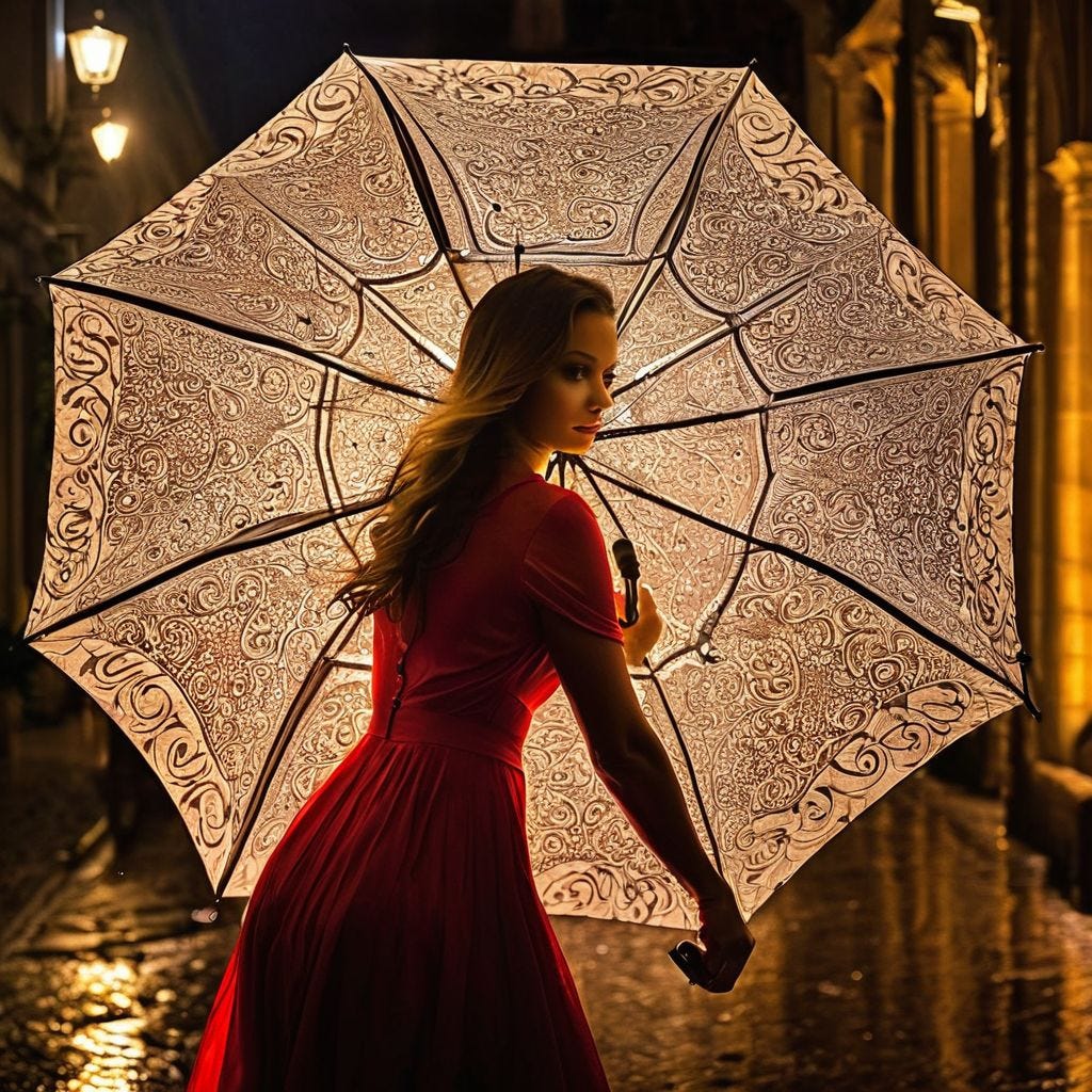 Creative Use of an Umbrella. Using an umbrella for the sunshine and ...