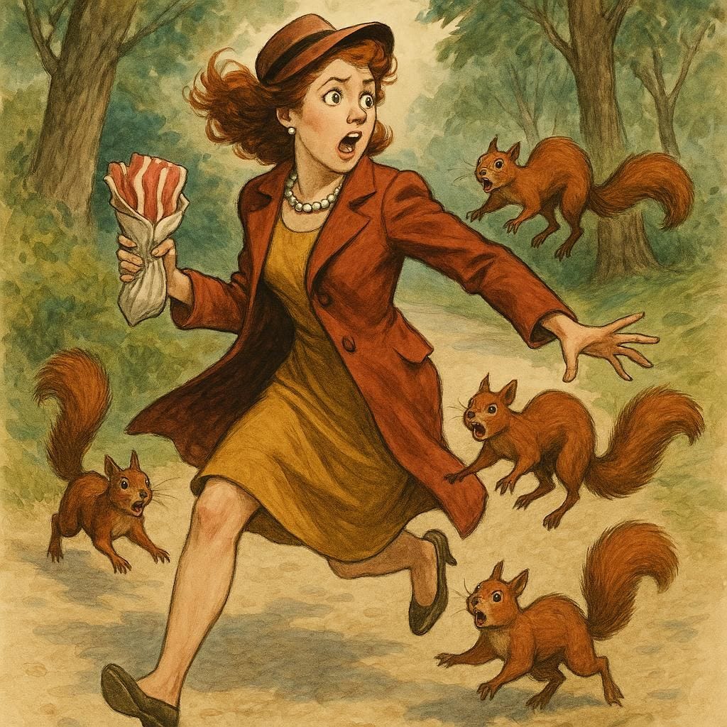 The Bacon Walk. Animal House #006 | Squirrel, Bacon… | by Mary Acton ...