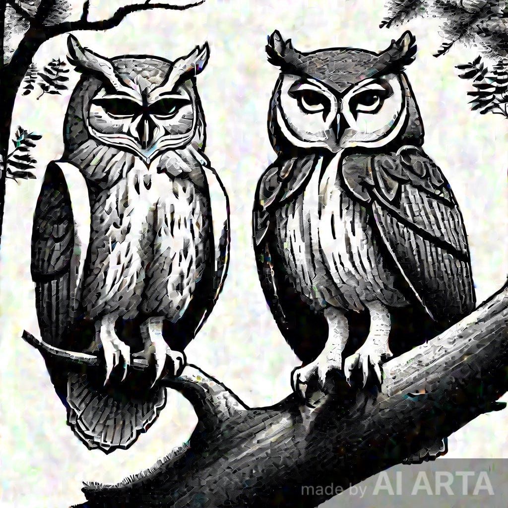 The Wise Owls of the Forest. Deep in the forest were two different ...