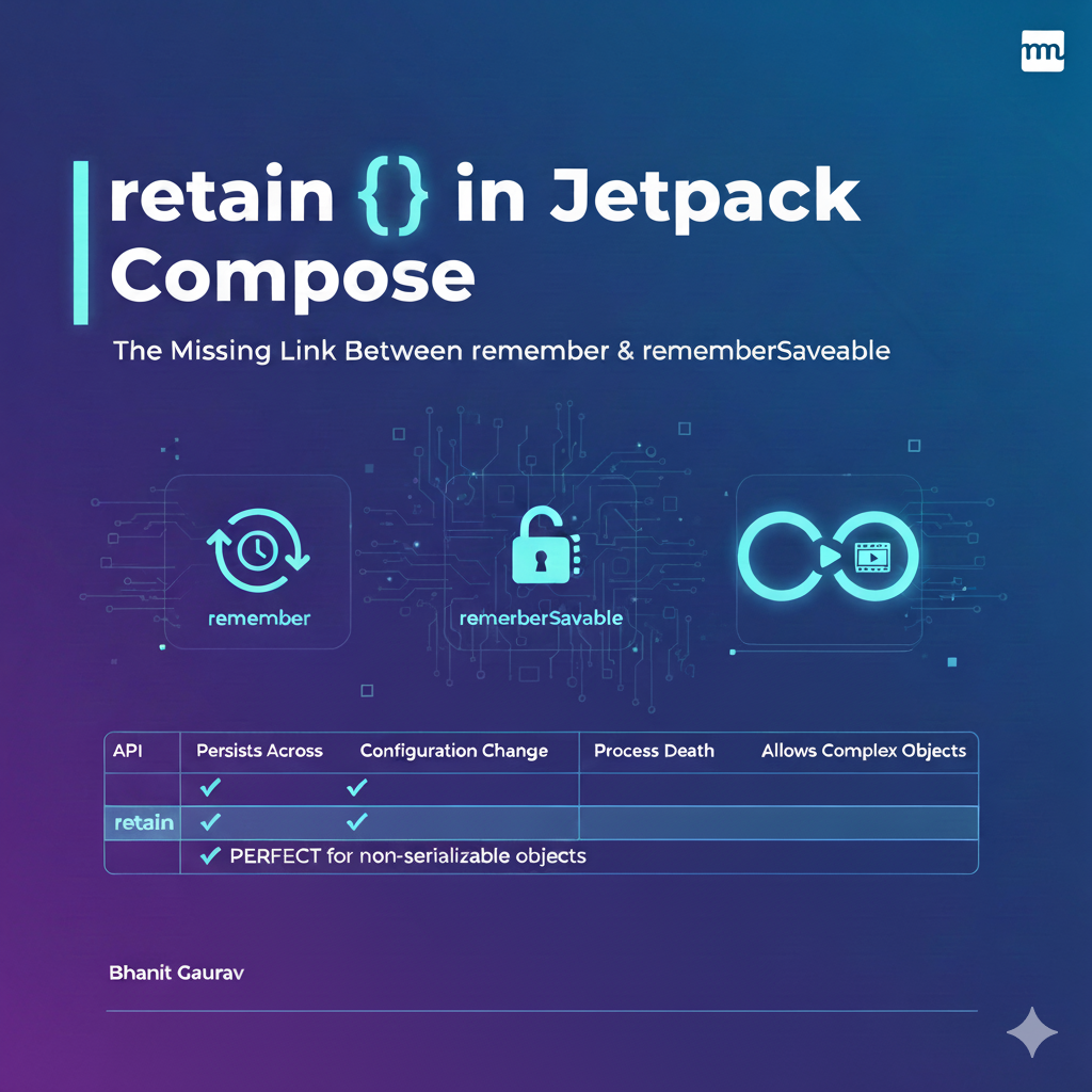 retain {} in Jetpack Compose — The Missing Link Between remember & rememberSaveable (With ...