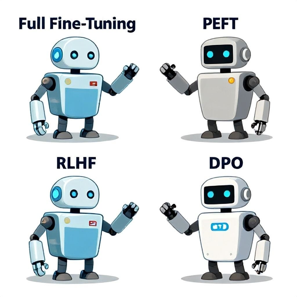 Full Fine-Tuning vs PEFT vs RLHF vs DPO: Which LLM Tuning Method Is ...