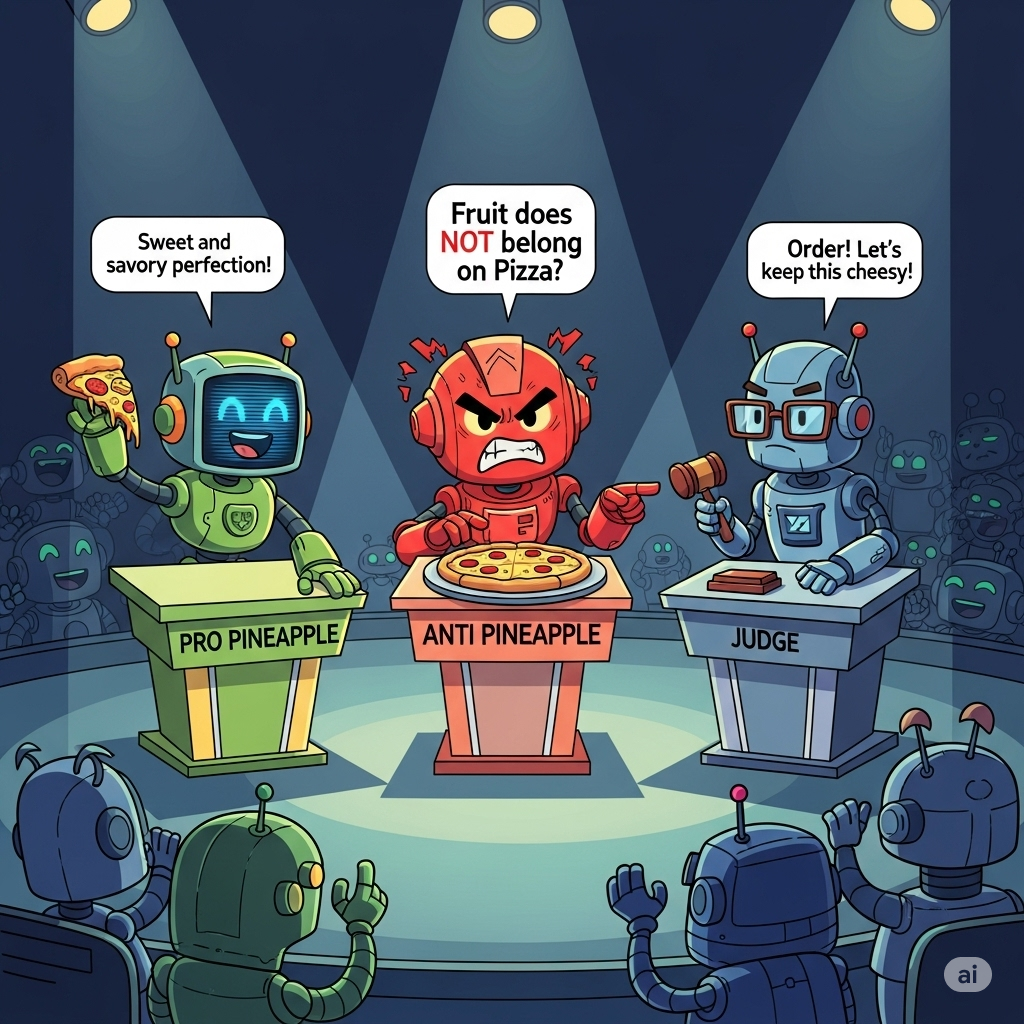 I Built an AI Debate Team to Settle the Pineapple-on-Pizza Argument | by Chouaieb Nemri | GoPenAI