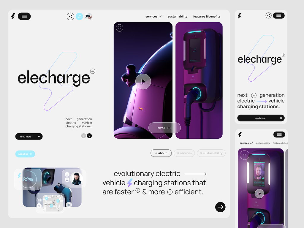 Electric Charging Stations Website - QClay UI UX Design Agency - Medium