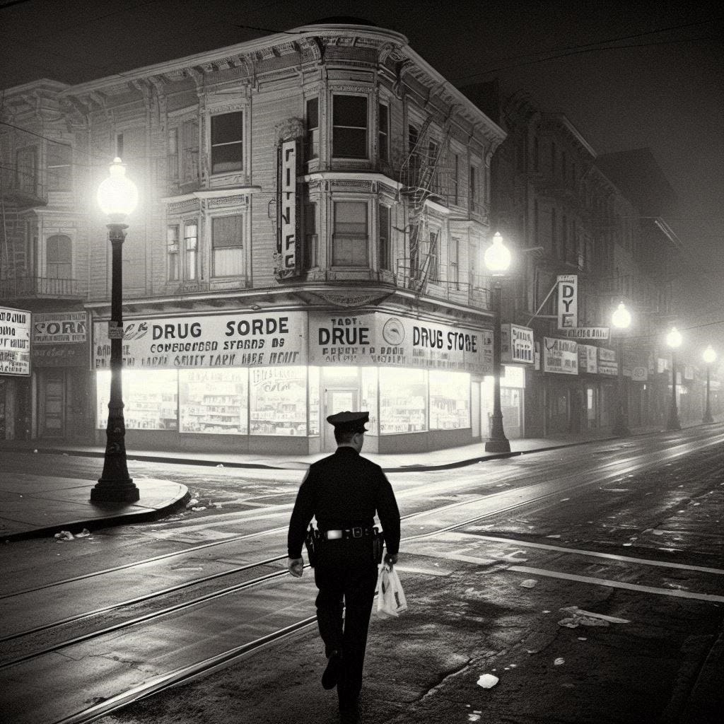 Officer Willis Walks to the Corner Drug Store One Night | by Jerry ...