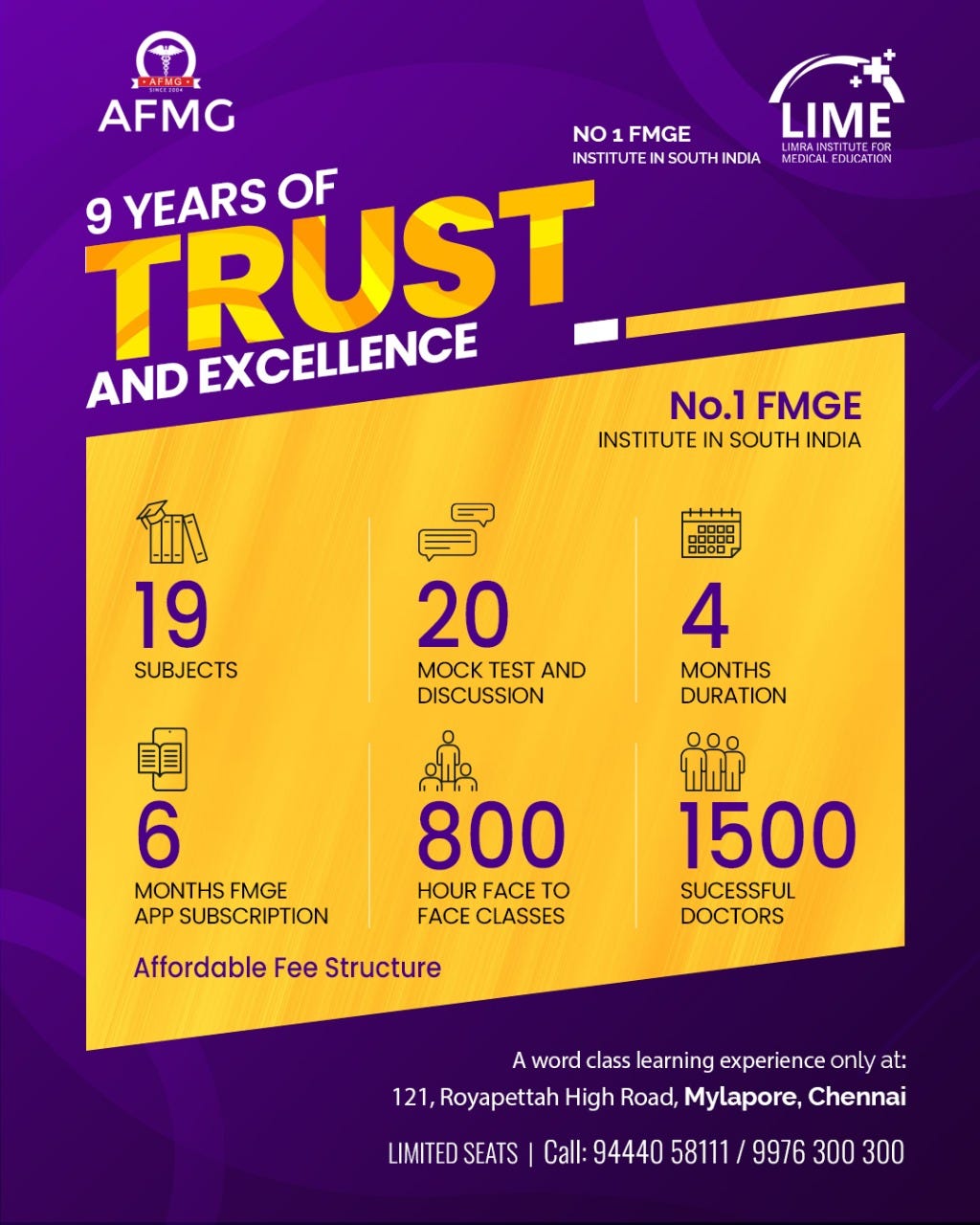 No.1 FMGE Coaching - Lime Institute - Medium