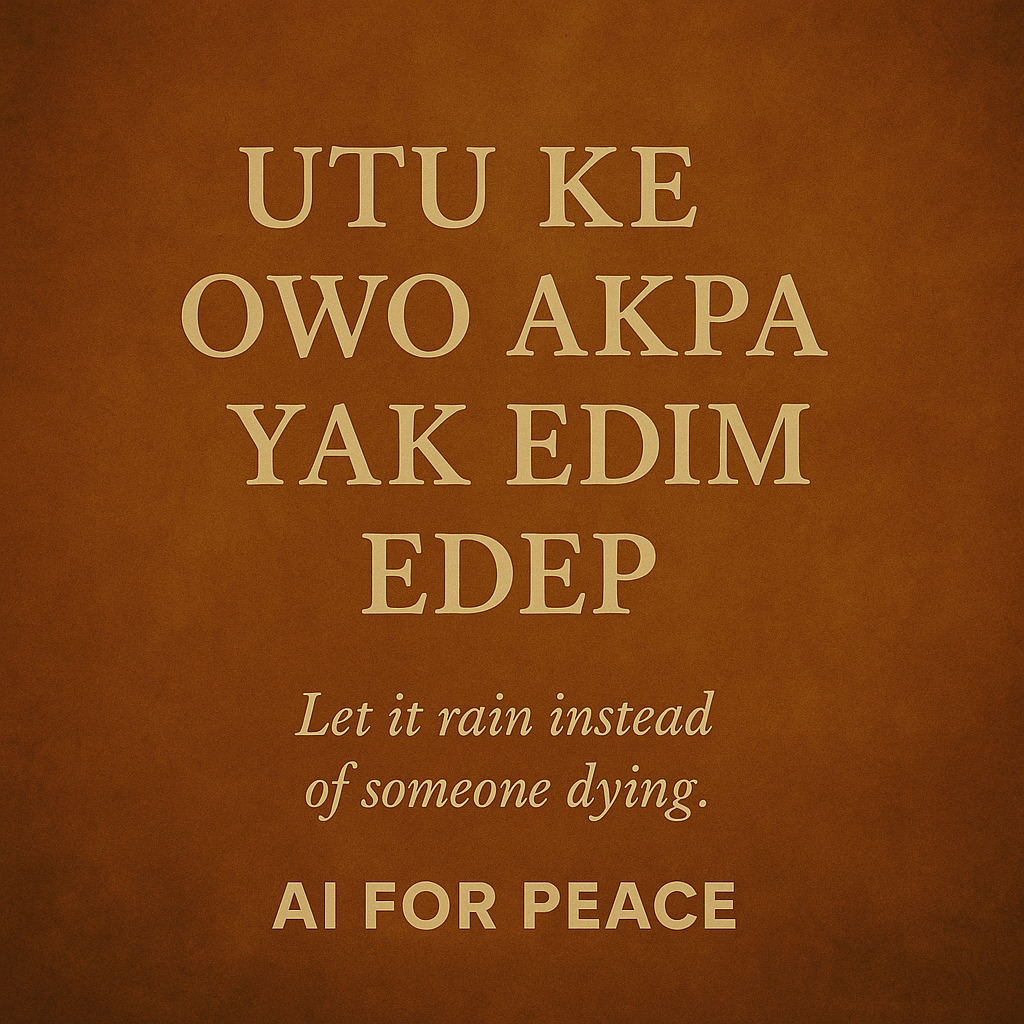 Utu ke Owo Akpa yak edim edep- AI FOR PEACE | by Ubboyoyo | Apr, 2025 | Medium