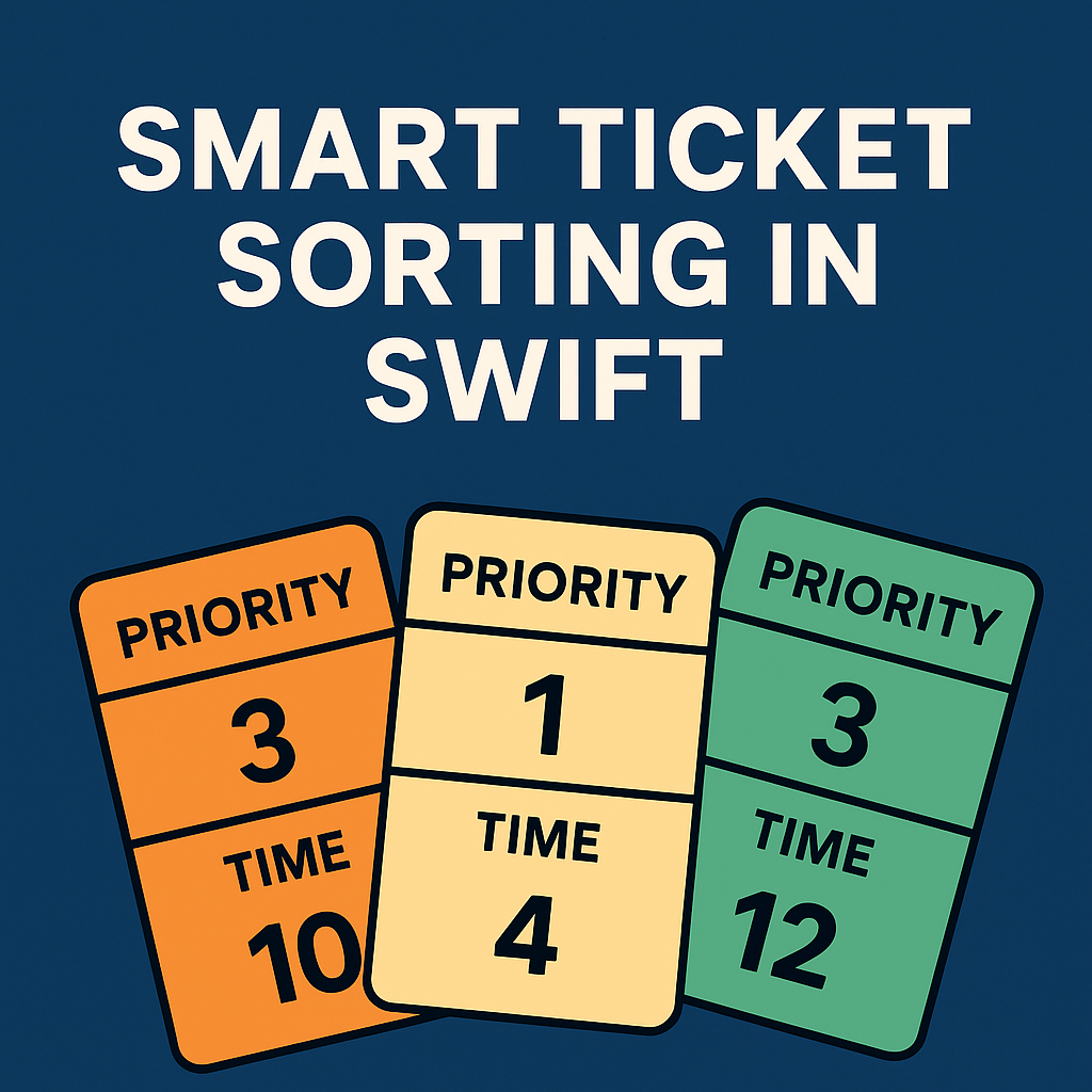 🧠 Smart Ticket Sorting in Swift: Beyond Priority Queues | by Nayana N P | May, 2025 | Medium