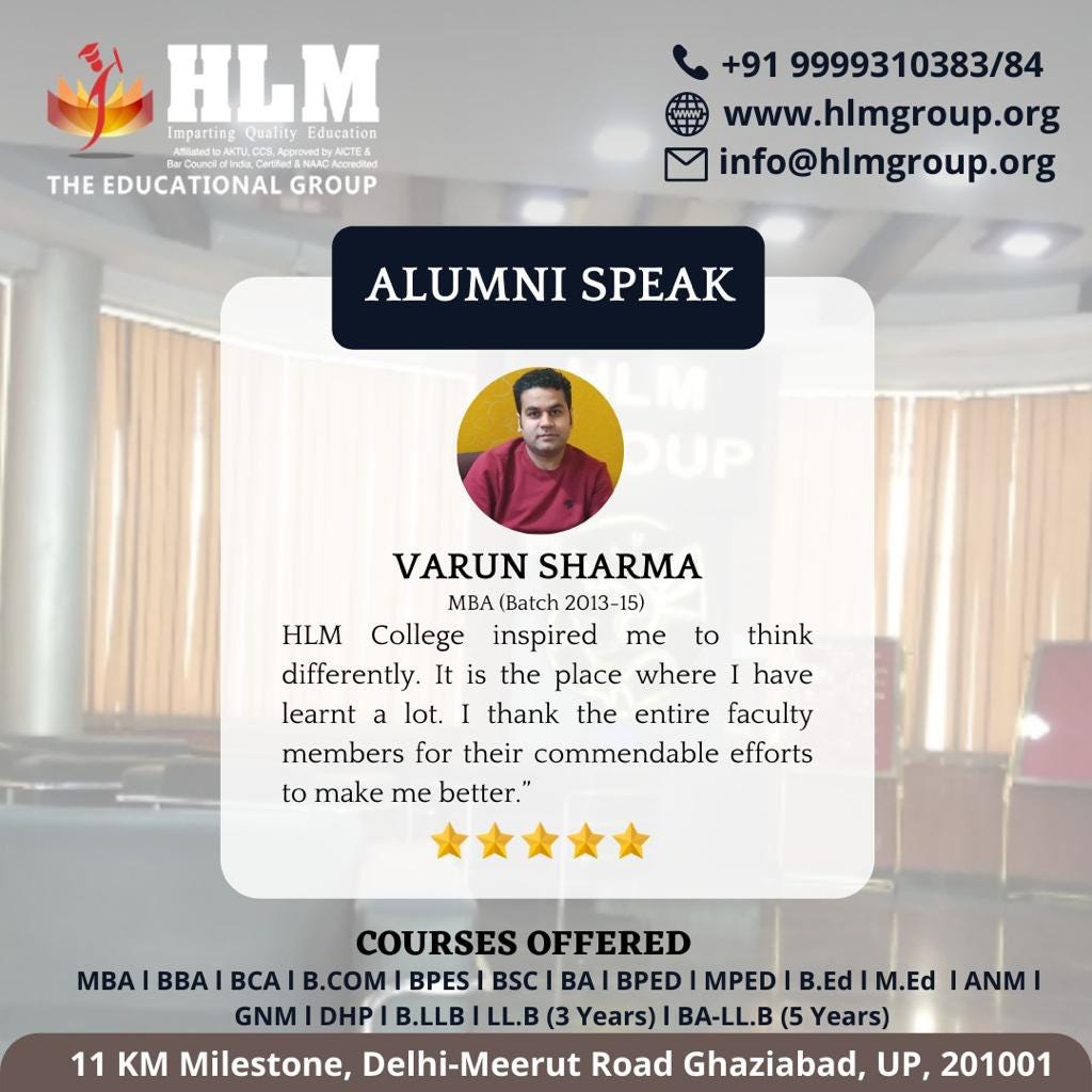 ALUMNI SPEAK — VARUN SHARMA - HLM Group of Institutions - Medium