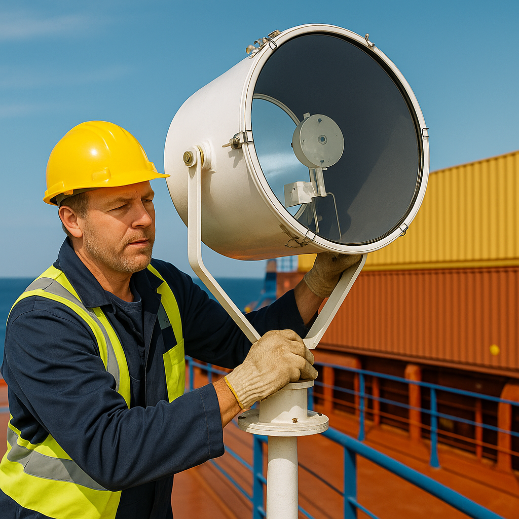 How to Properly Install a Marine Searchlight on a Cargo Ship Deck | by ...