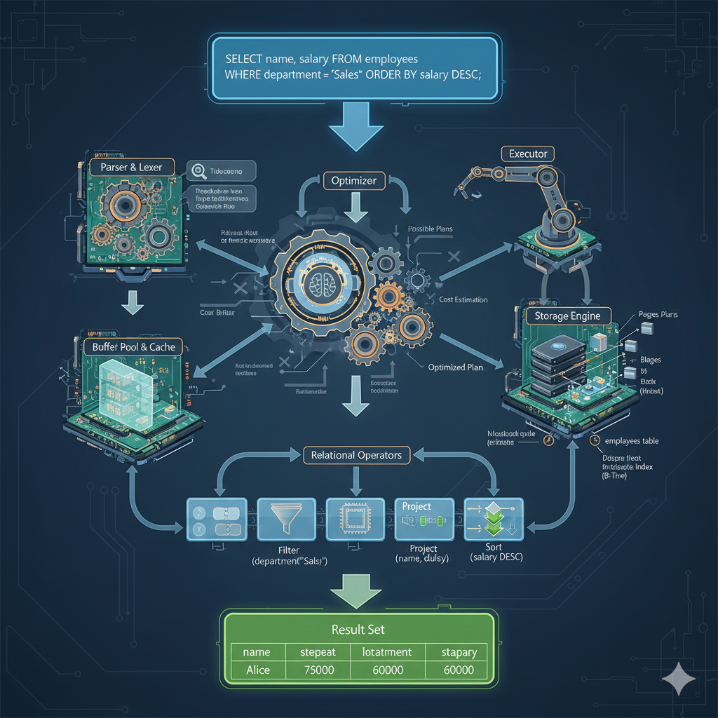 How SQL works internally. SQL works by parsing → optimizing →… | by Isha Shaw | Dec, 2025 ...