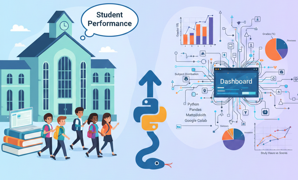 🏫Student Performance Analysis Dashboard Using Python | Pandas & Matplotlib (Google Collab ...