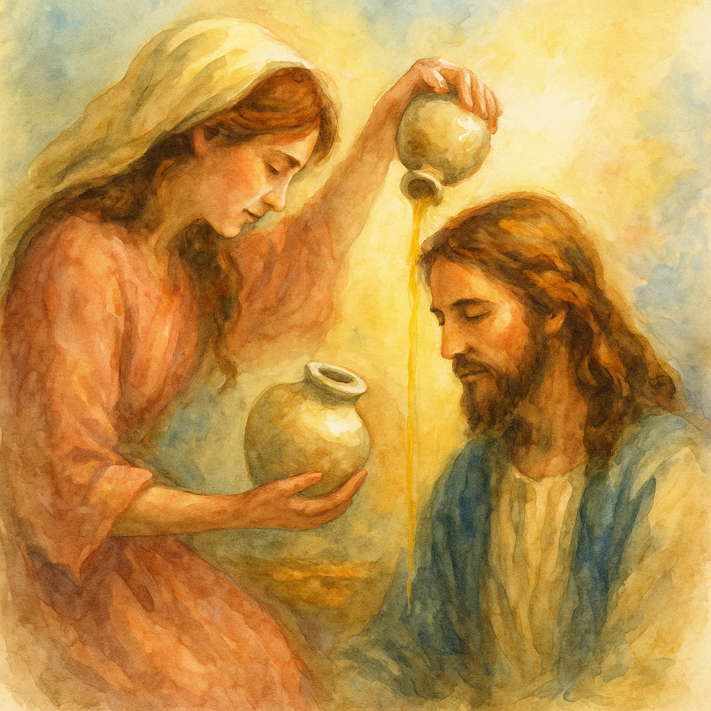 [5 Minute]🌿 The Evening in Bethany — The Woman with the Alabaster Jar ...