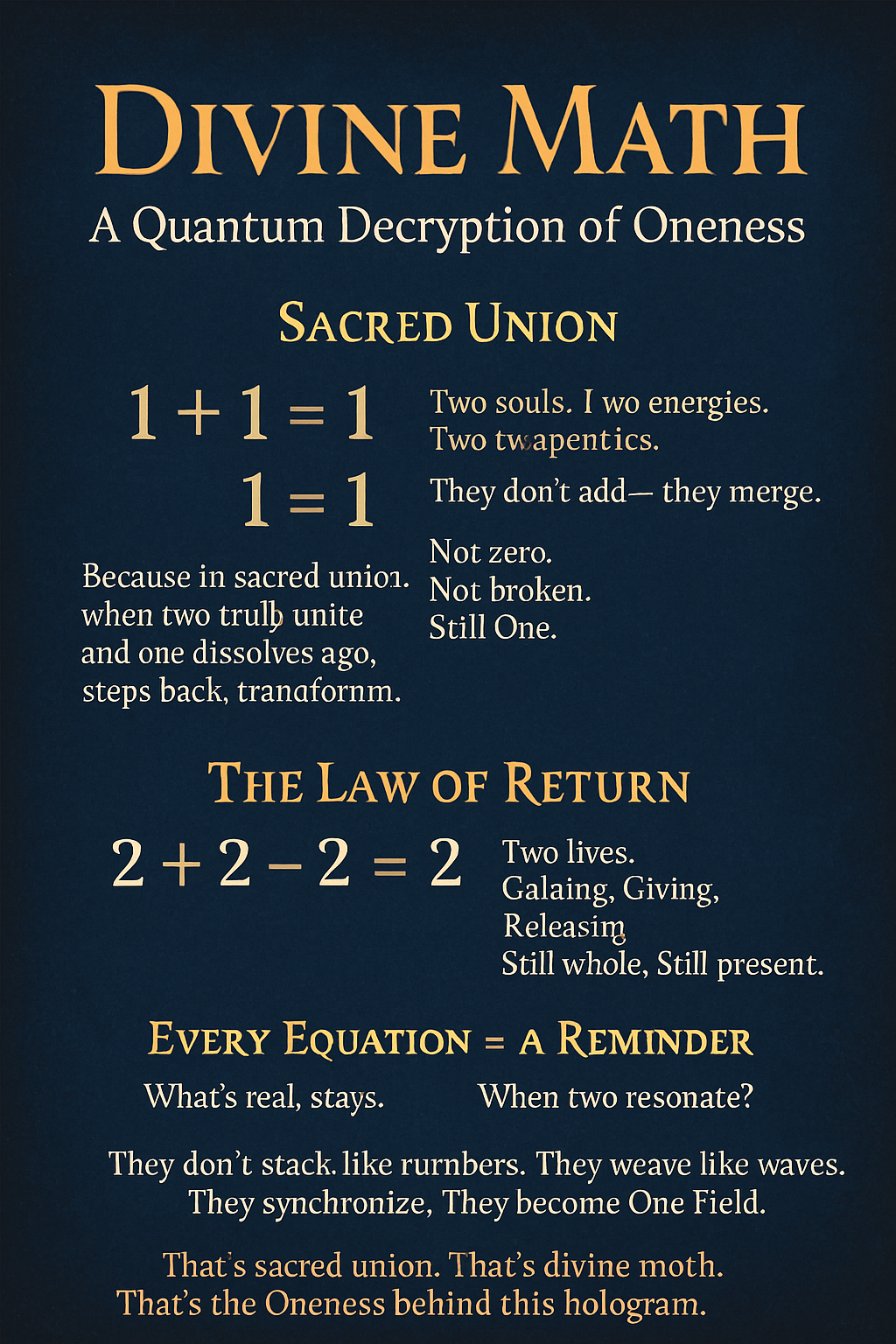 Divine Math: A Quantum Decryption of Oneness | by Multidimensional ...