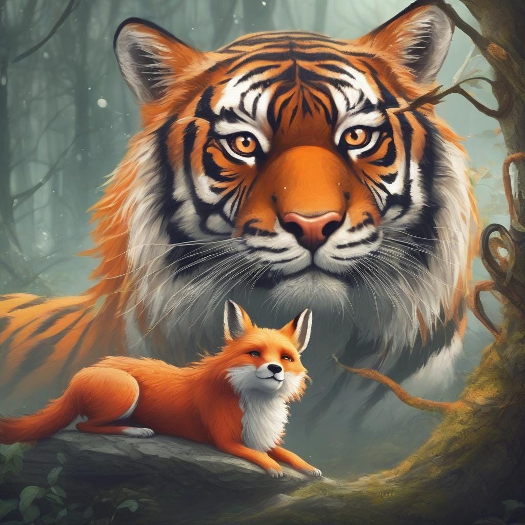 Learning from Fables: The Parable of The Fox and the Tiger | by Hina ...