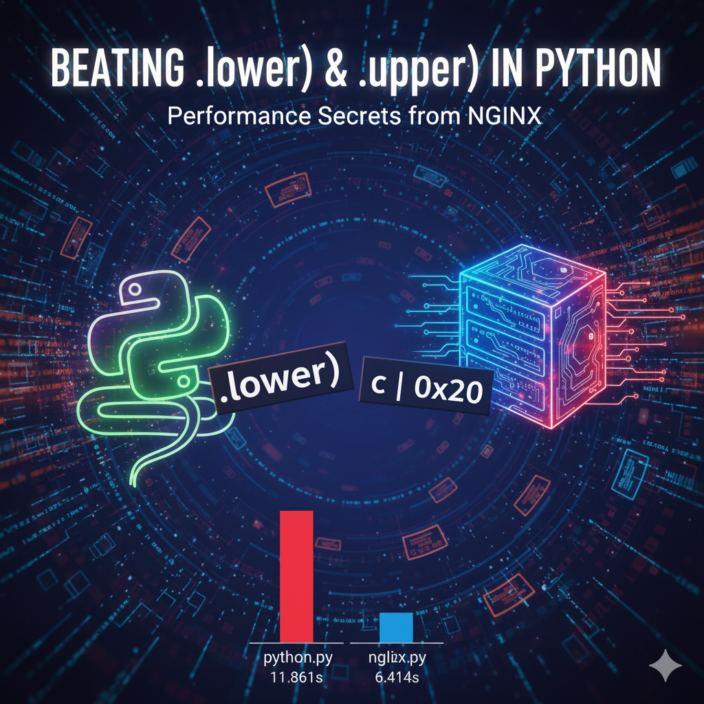 .lower() slower in python , Optimizations using bitwise, nginx ...