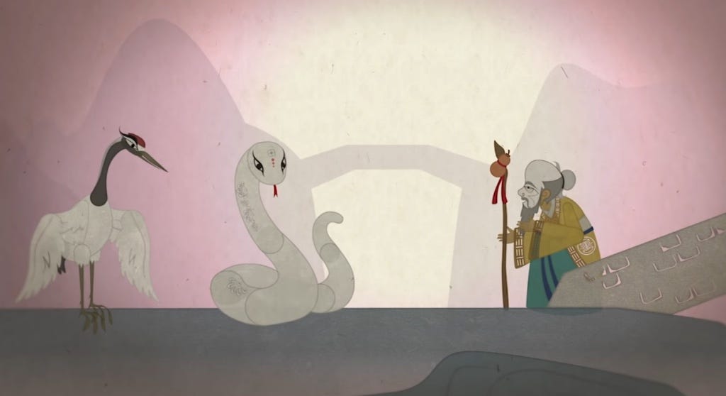 The Chinese myth of the immortal white snake (shadow repetition) | by ...