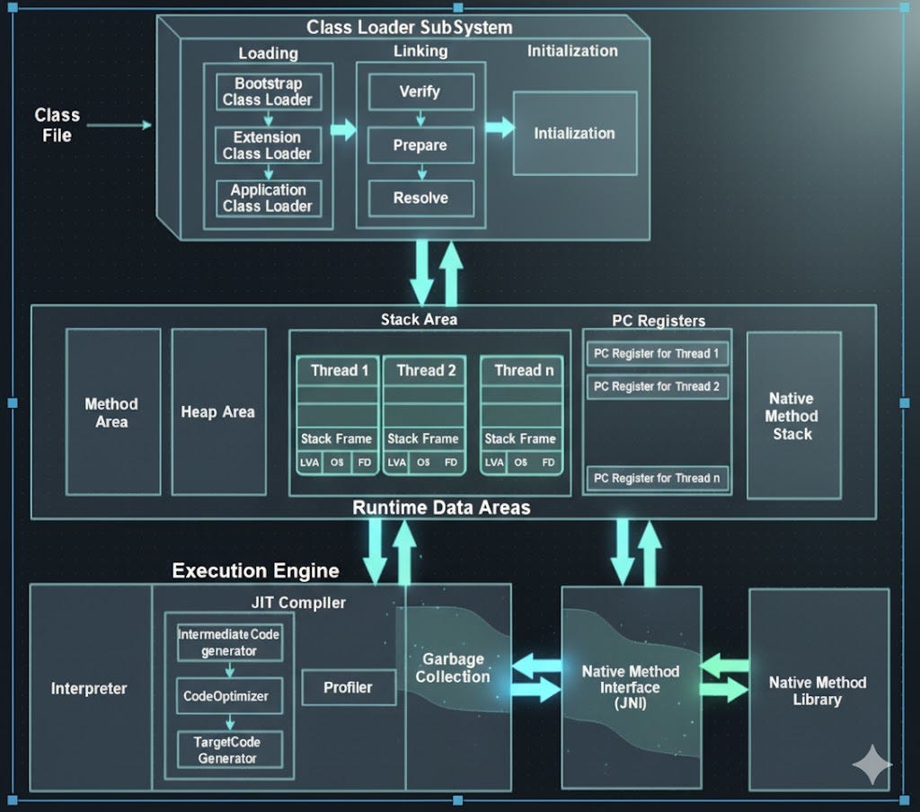 Java JVM Architecture Overview. The Java Virtual Machine (JVM) is an… | by Kaizen Chandra | Nov ...