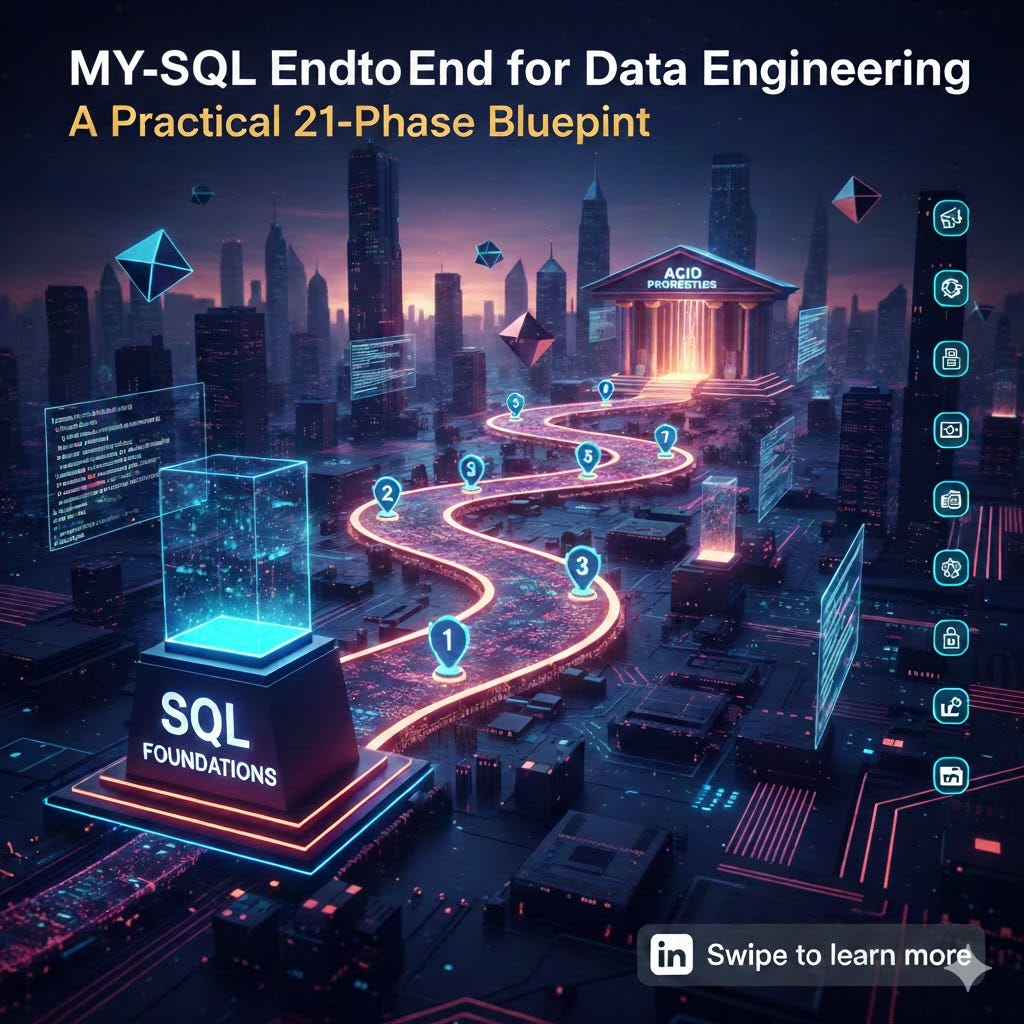 MY-SQL End-to-End for Data Engineering: A Practical 21-Phase Blueprint | by ParthibanPragalathan ...