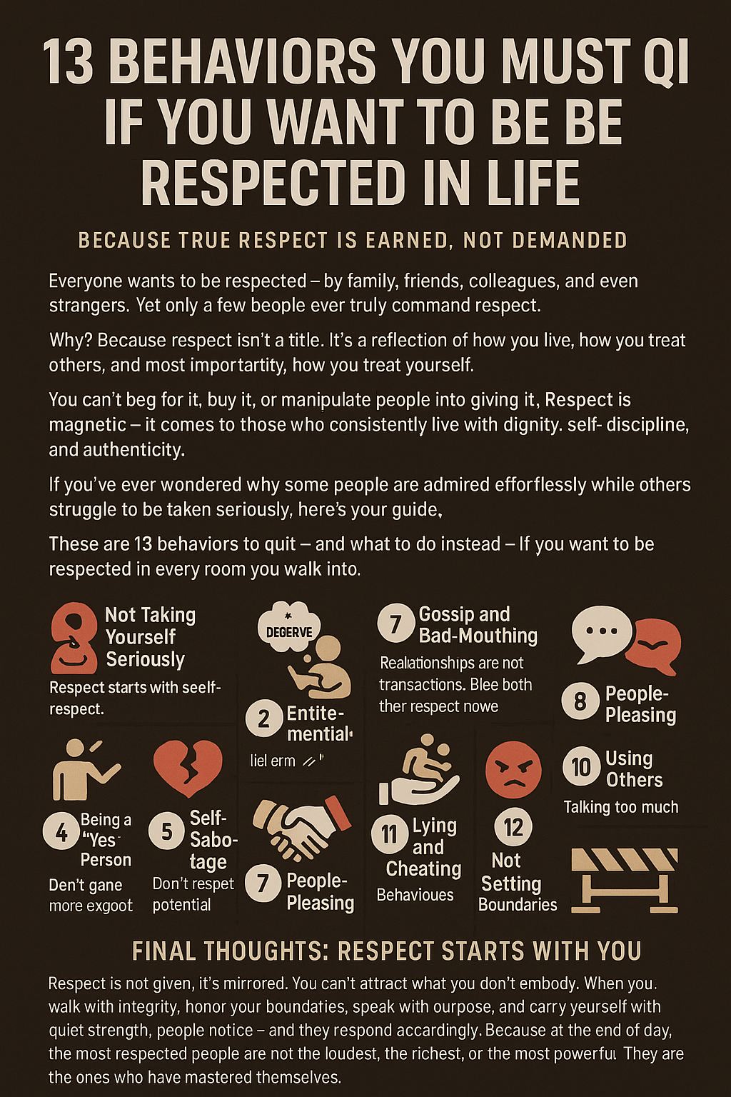 💎 13 Behaviors You Must Quit If You Want to Be Respected in Life | by ...