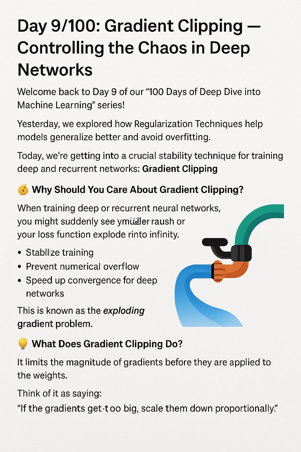 Day 9/100: Gradient Clipping – Controlling the Chaos in Deep Networks ...