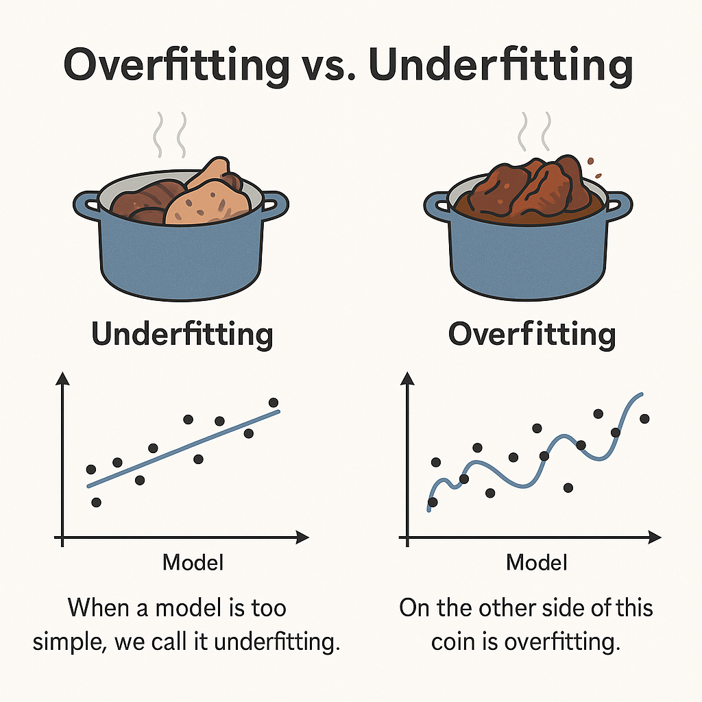 Overfitting vs Underfitting. Suppose you are preparing a meal in… | by ...