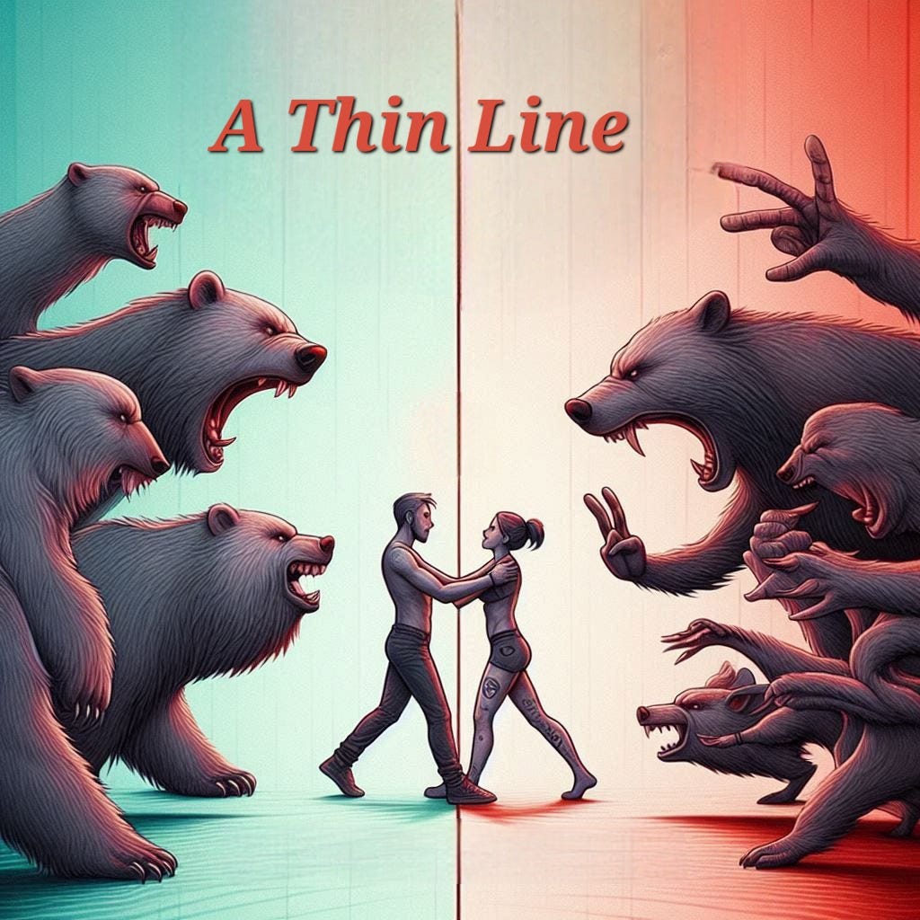 A Thin Line. No one worries about society | by Brenda Arledge | Mid ...