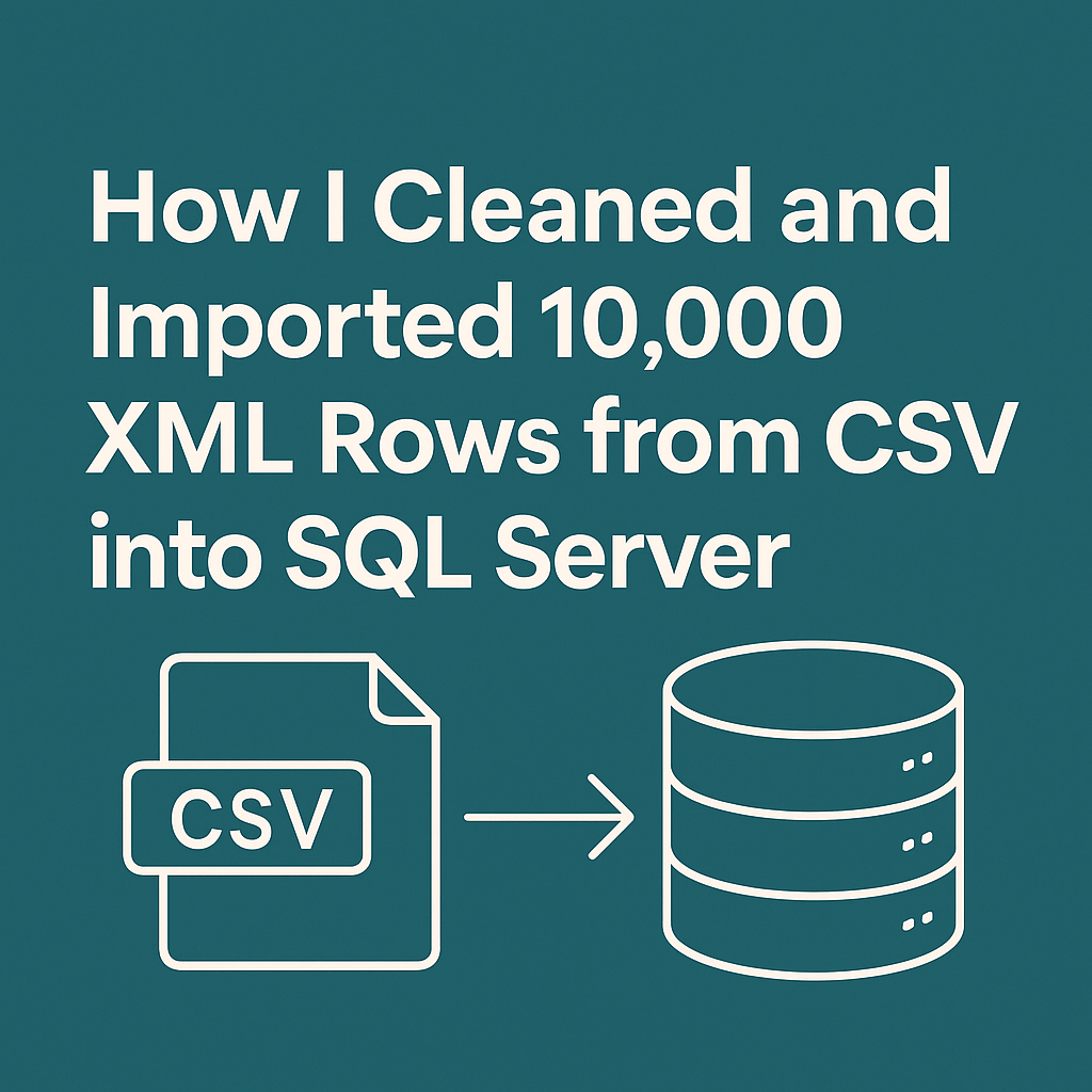 📦 Fixing CSV to SQL XML Imports: A Real-World Debugging Journey | by Ali Niaz | Jul, 2025 | Medium