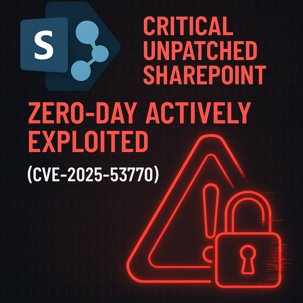 Unpatched SharePoint Zero Day is Actively Exploiting!!! CVE‑2025‑53770 | by Rukshana Alikhan ...