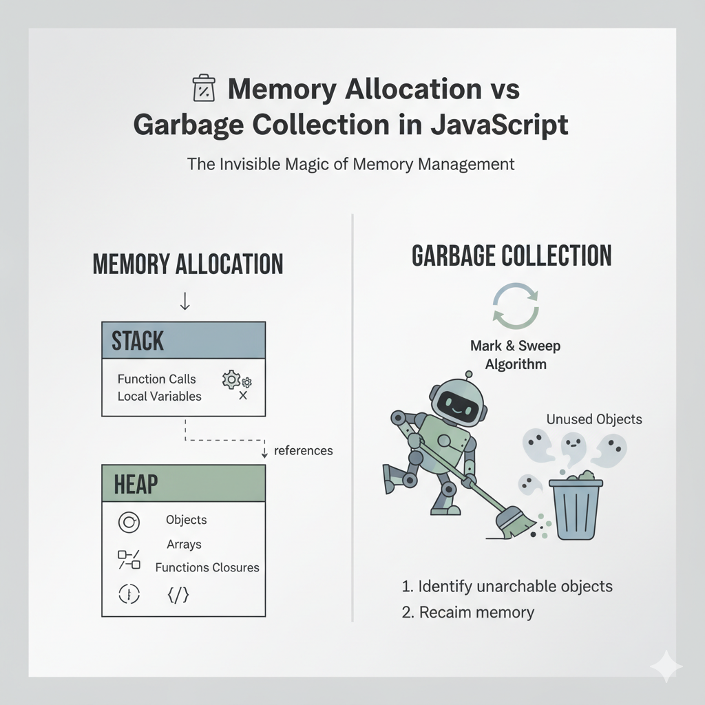 🗑️ Memory Allocation vs Garbage Collection in JavaScript — The ...