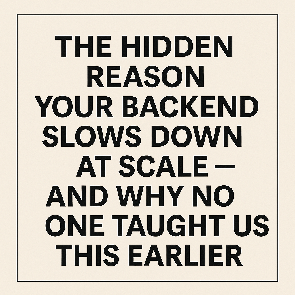 The Hidden Reason Your Backend Slows Down at Scale — And Why No One ...