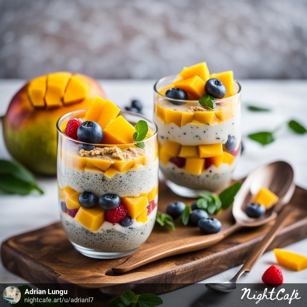 Mango Coconut Chia Pudding Parfait Recipe | by Adrian Lungu | Aug, 2024 ...