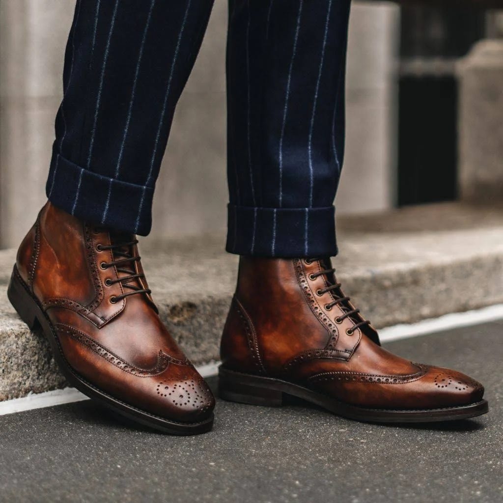 Mens Wingtip Boots. Step into the world of timeless style… | by Angela ...