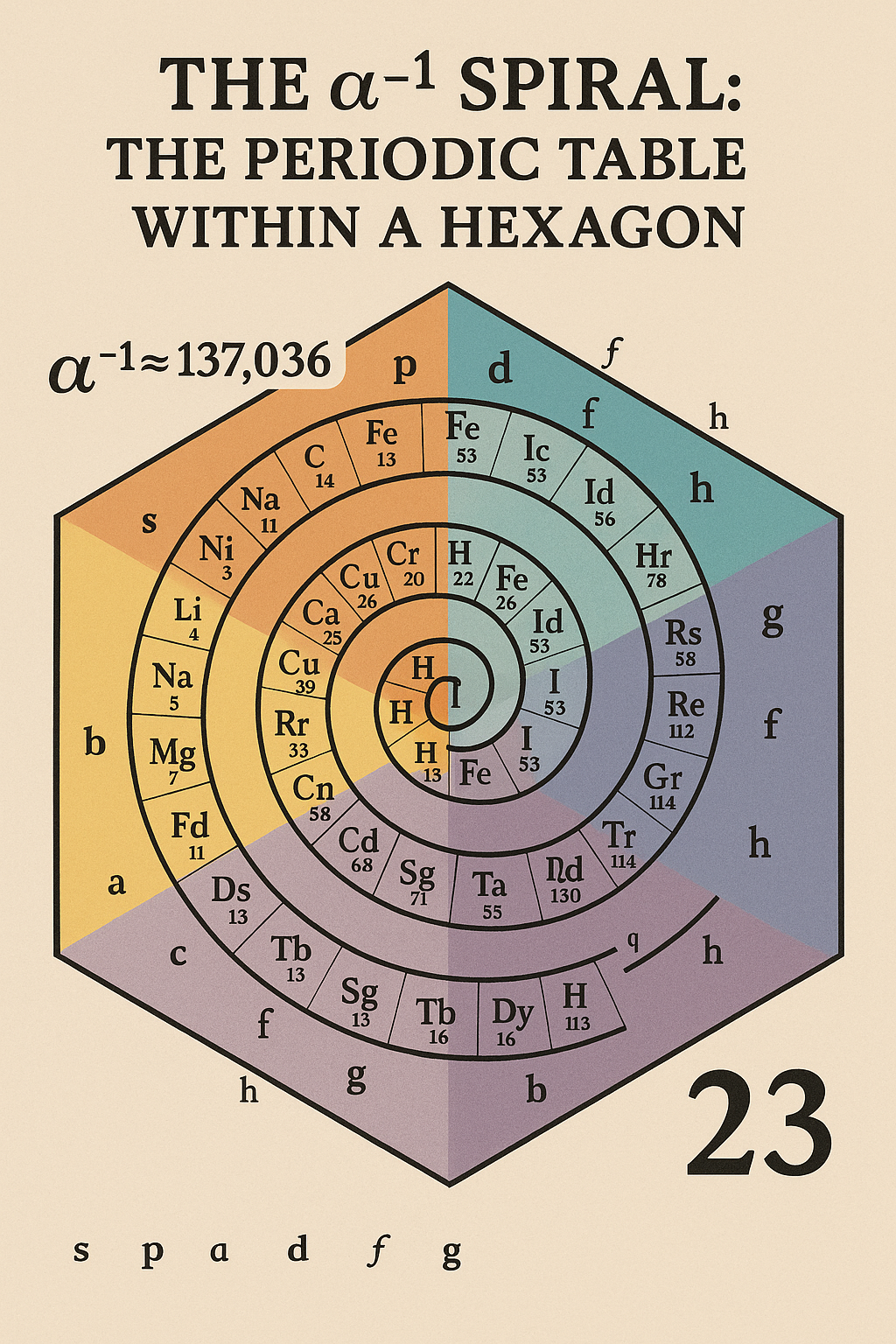 The α⁻¹ Spiral: The Periodic Table within an hexagon | by Maximilien ...
