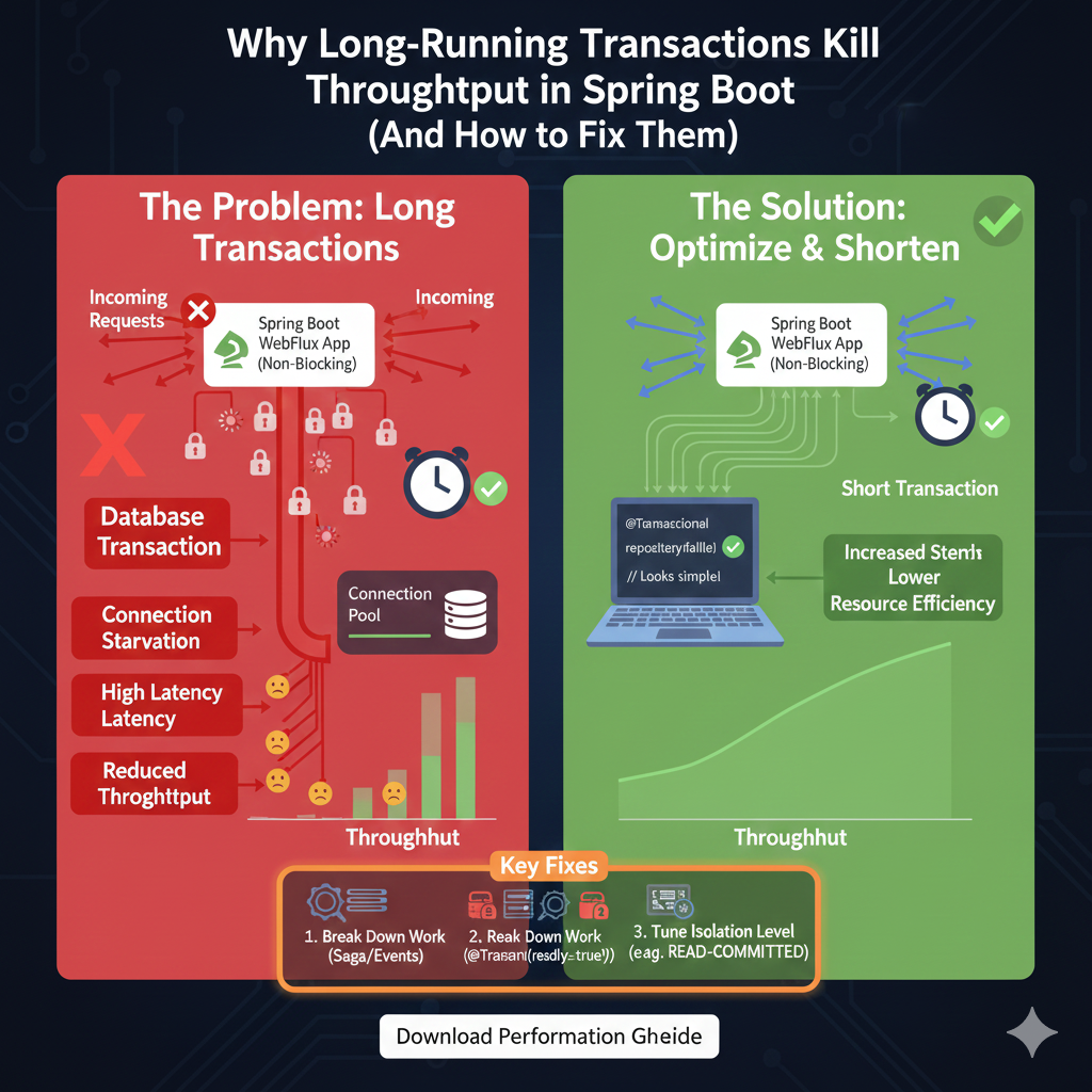 Why Long-Running Transactions Kill Throughput in Spring Boot (And How to Fix Them) | by ...