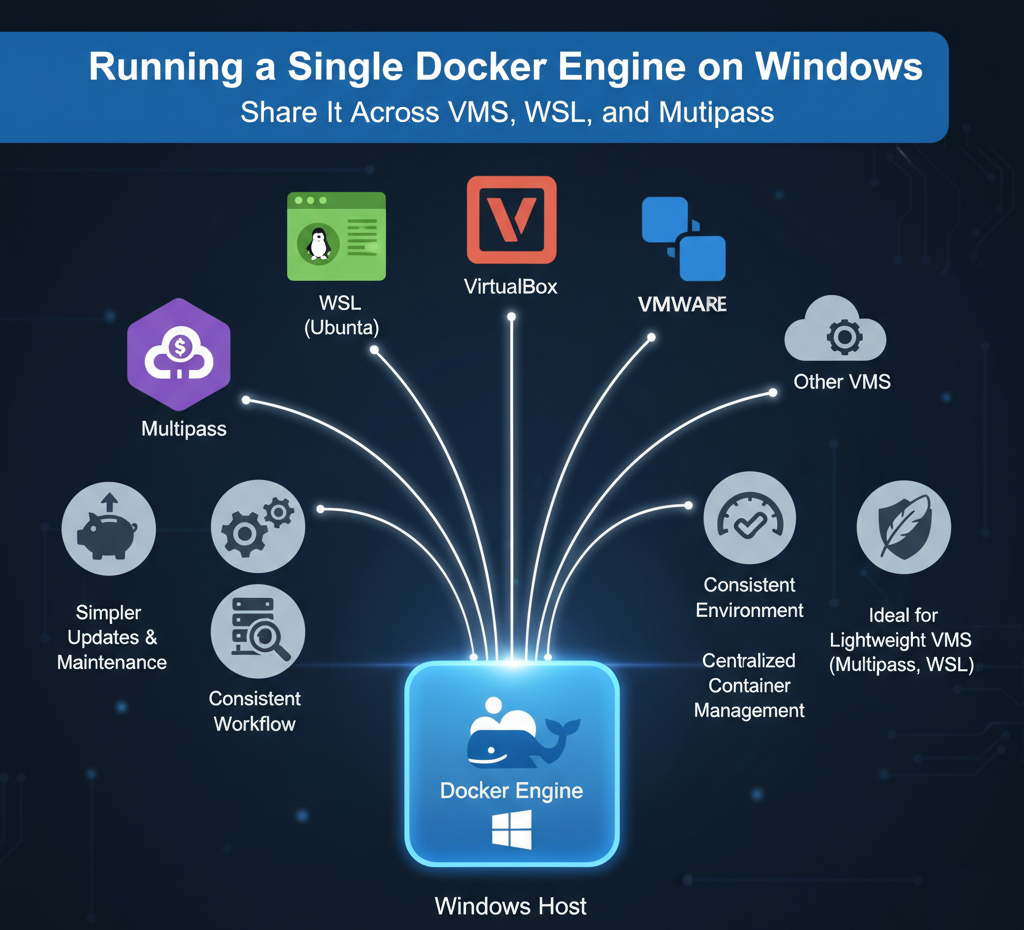 Running a Single Docker Engine on Windows and Sharing It Across VMs, WSL, and Multipass | by ...