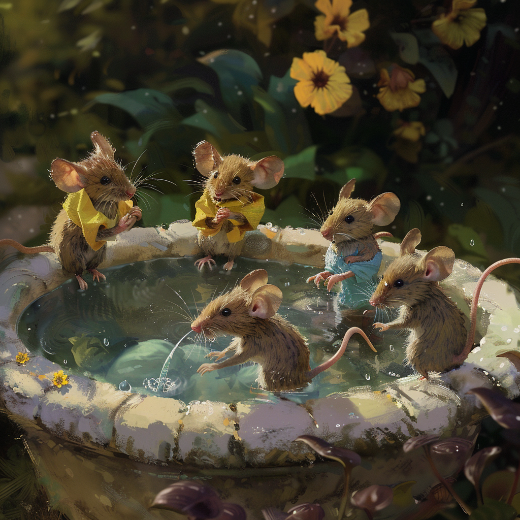 The Mouse Family Pool Party. “Come on, kids!” said Mr. Mouse. “It’s ...