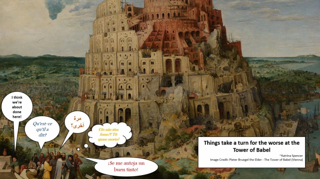 In the biblical story of the Tower of Babel they tell us that everyone ...