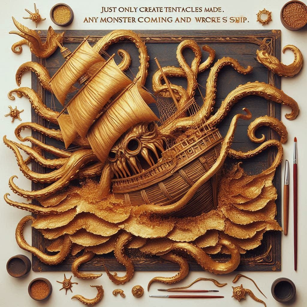 The Golden Kraken’s Curse. Chapter 1: The Legend of Bloodheart | by AI ...