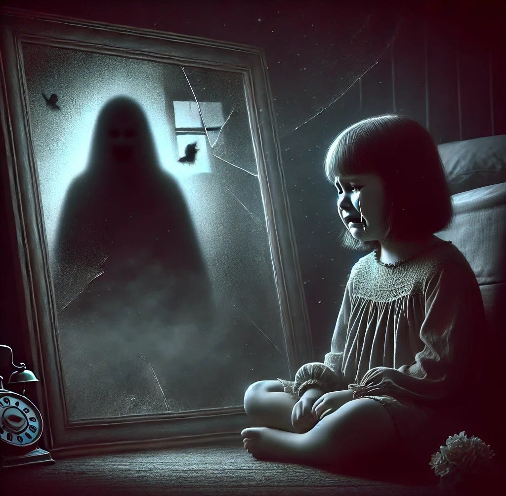There I was, sitting helplessly, staring at my old, cracked mirror as ...