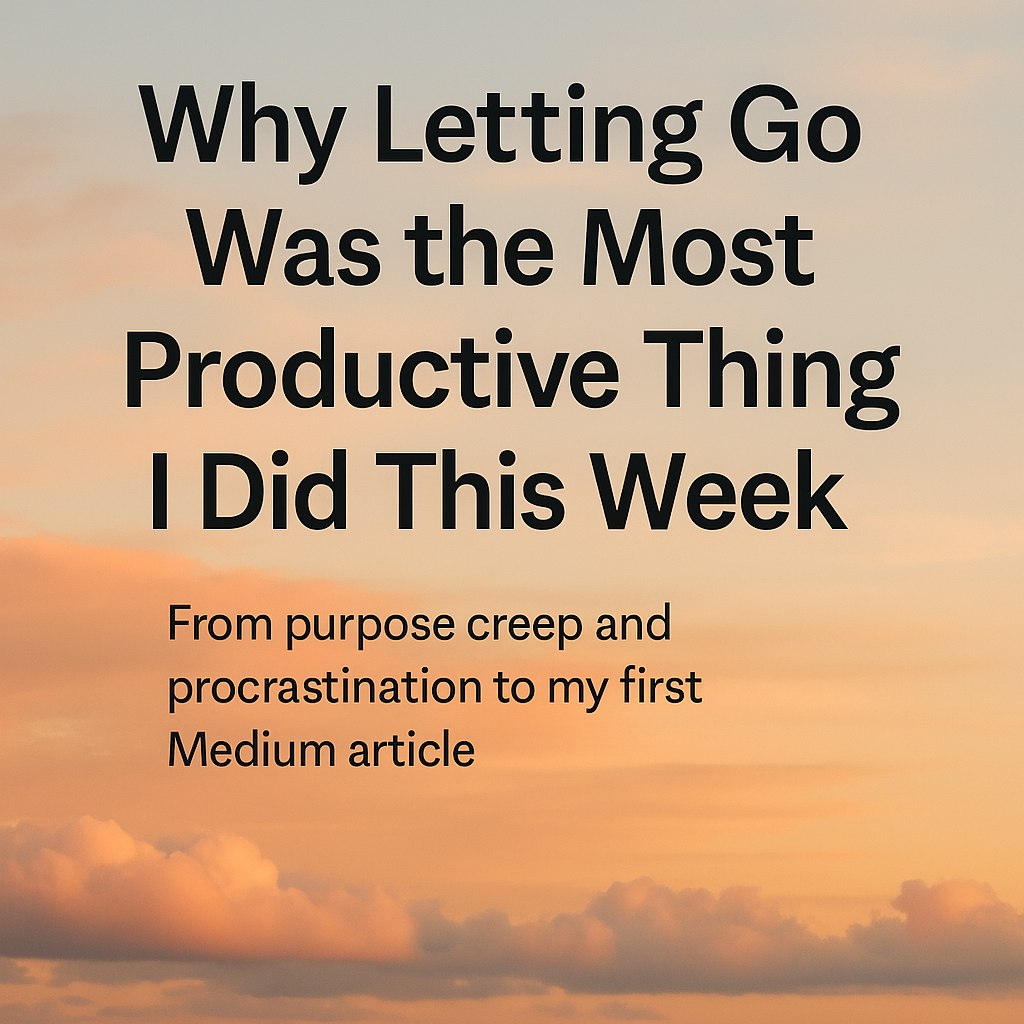 Why Letting Go Was the Most Productive Thing I Did This Week | by ...