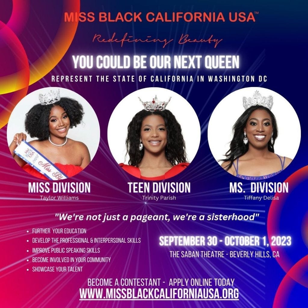 Registration Now Open for the 2023 Miss Black California USA ...
