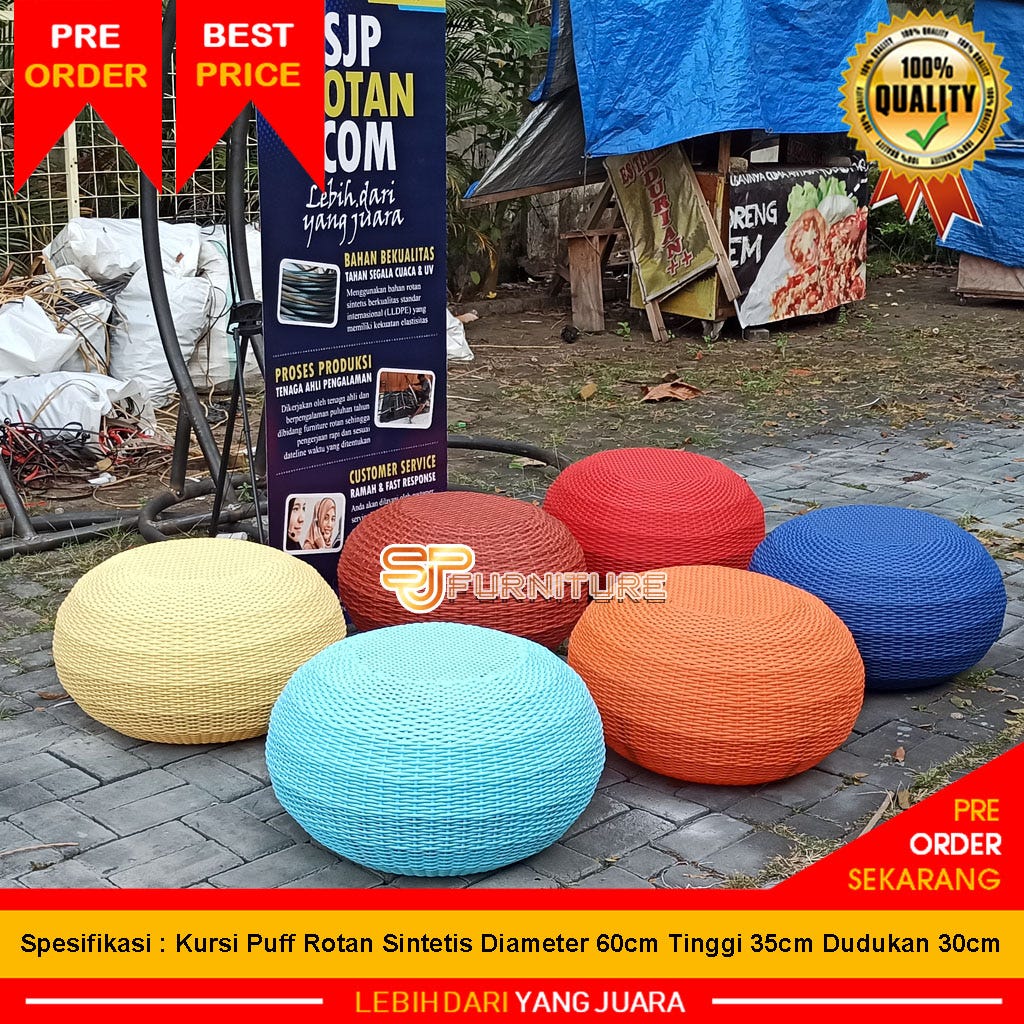 KURSI PUFF BULAT MINIMALIS - Amanda Putri - Medium